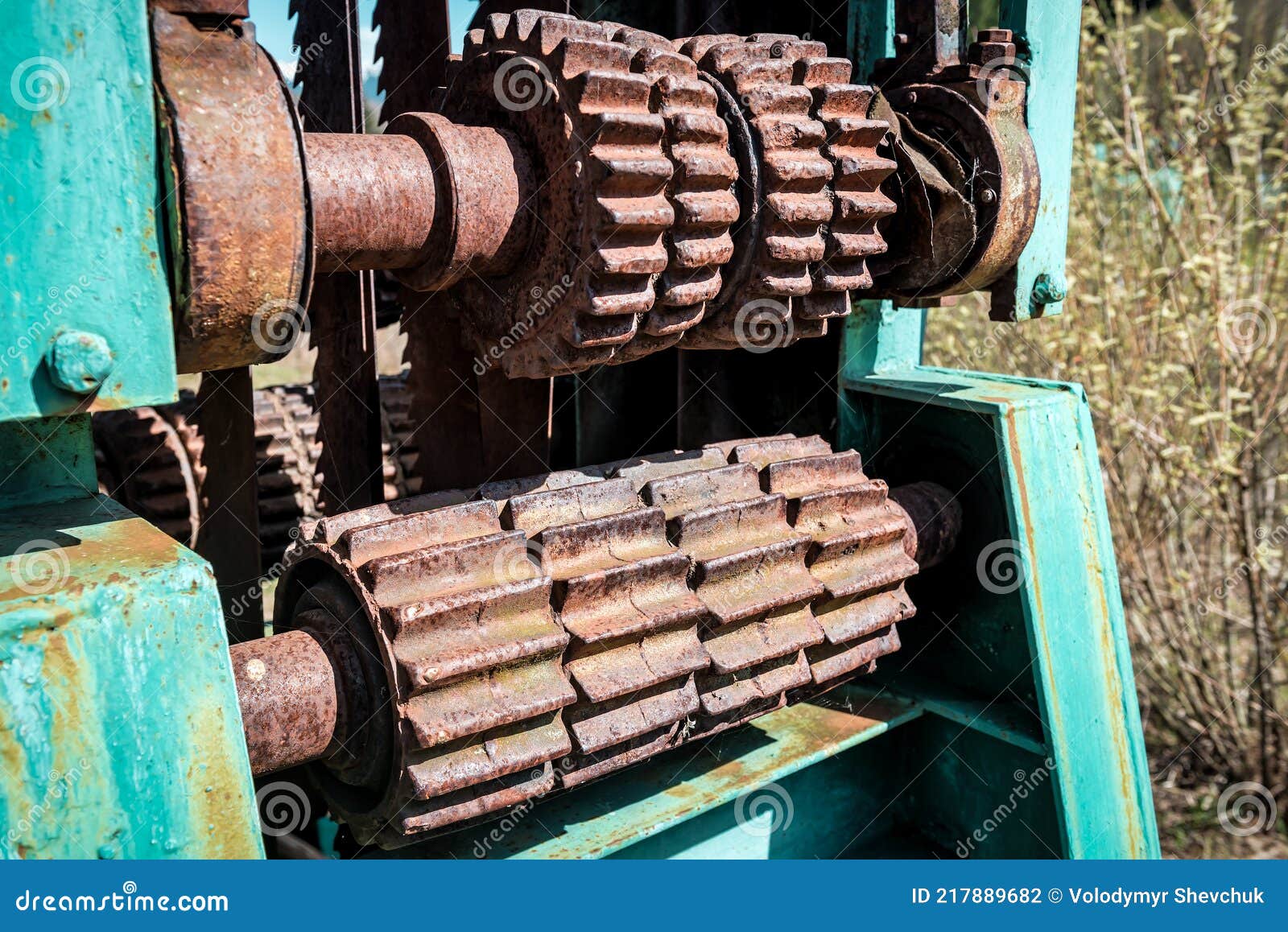Old rusty gear mechanism stock photo. Image of machine - 217889682