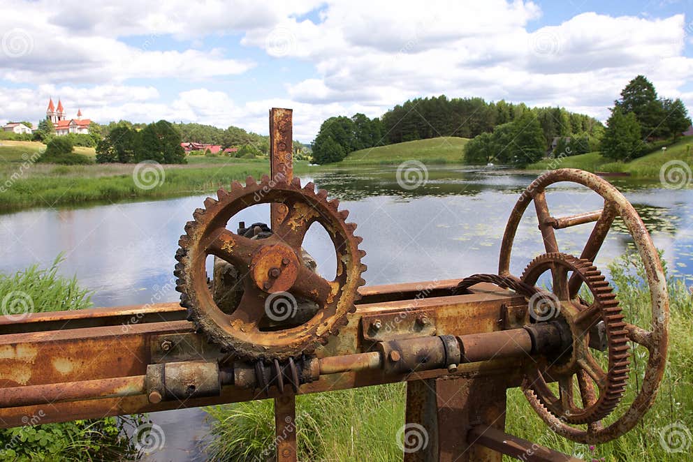 Old rusty gears and cogs stock photo. Image of force - 90065520