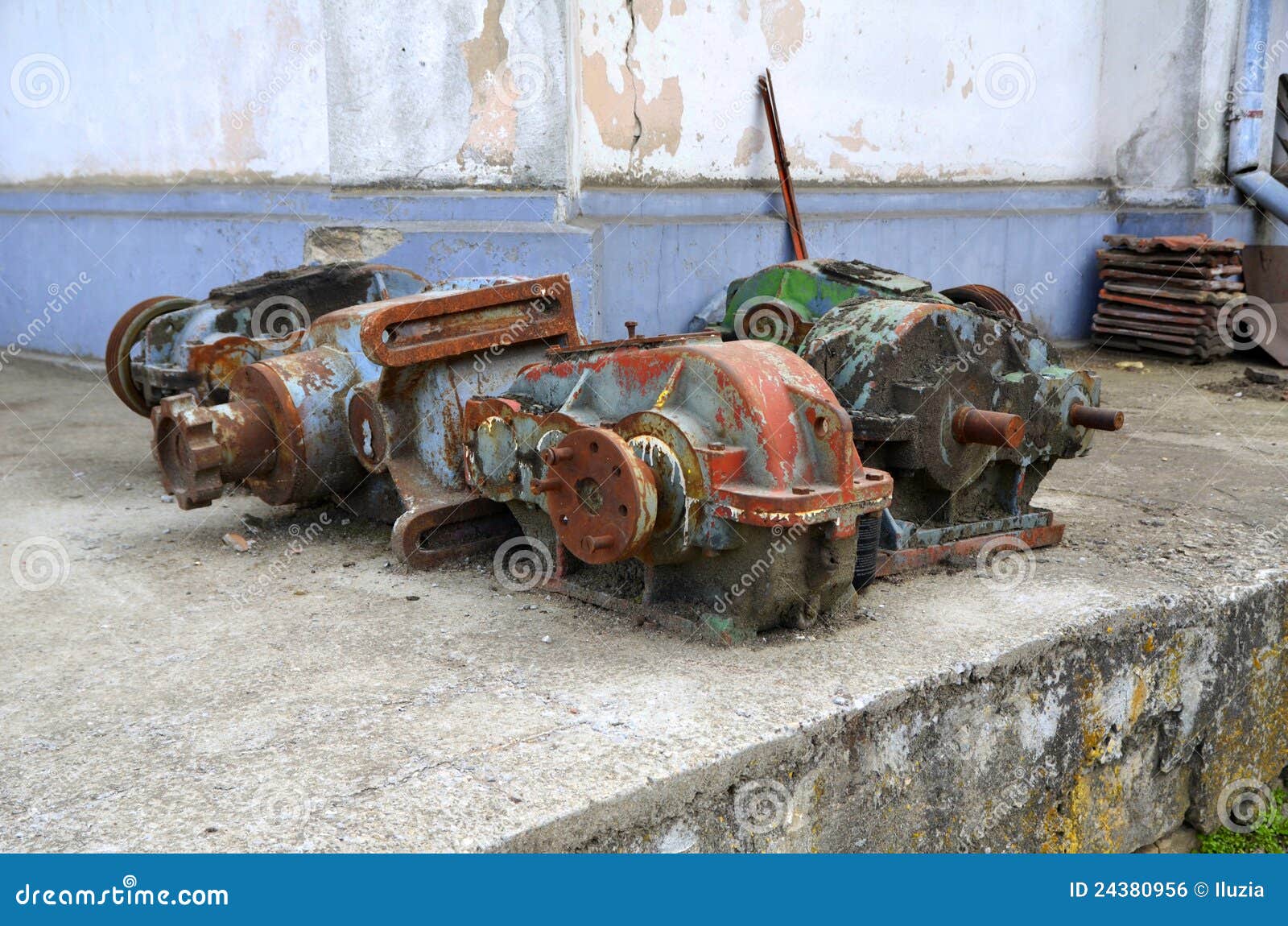 Old rusty generator stock photo. Image of outdoors, motor - 24380956
