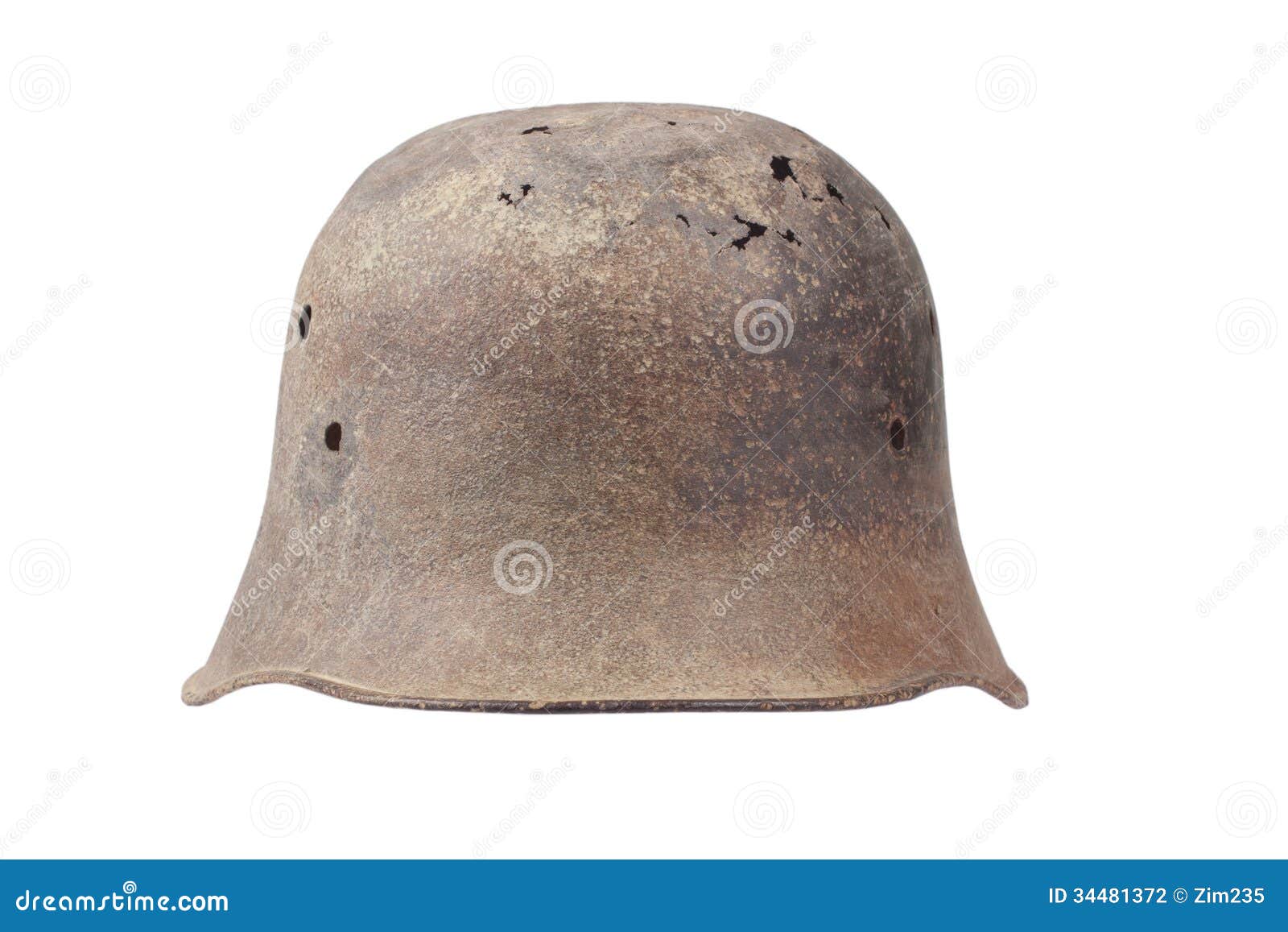 A Rusty German World War Two Military Helmet, On Black Background ...