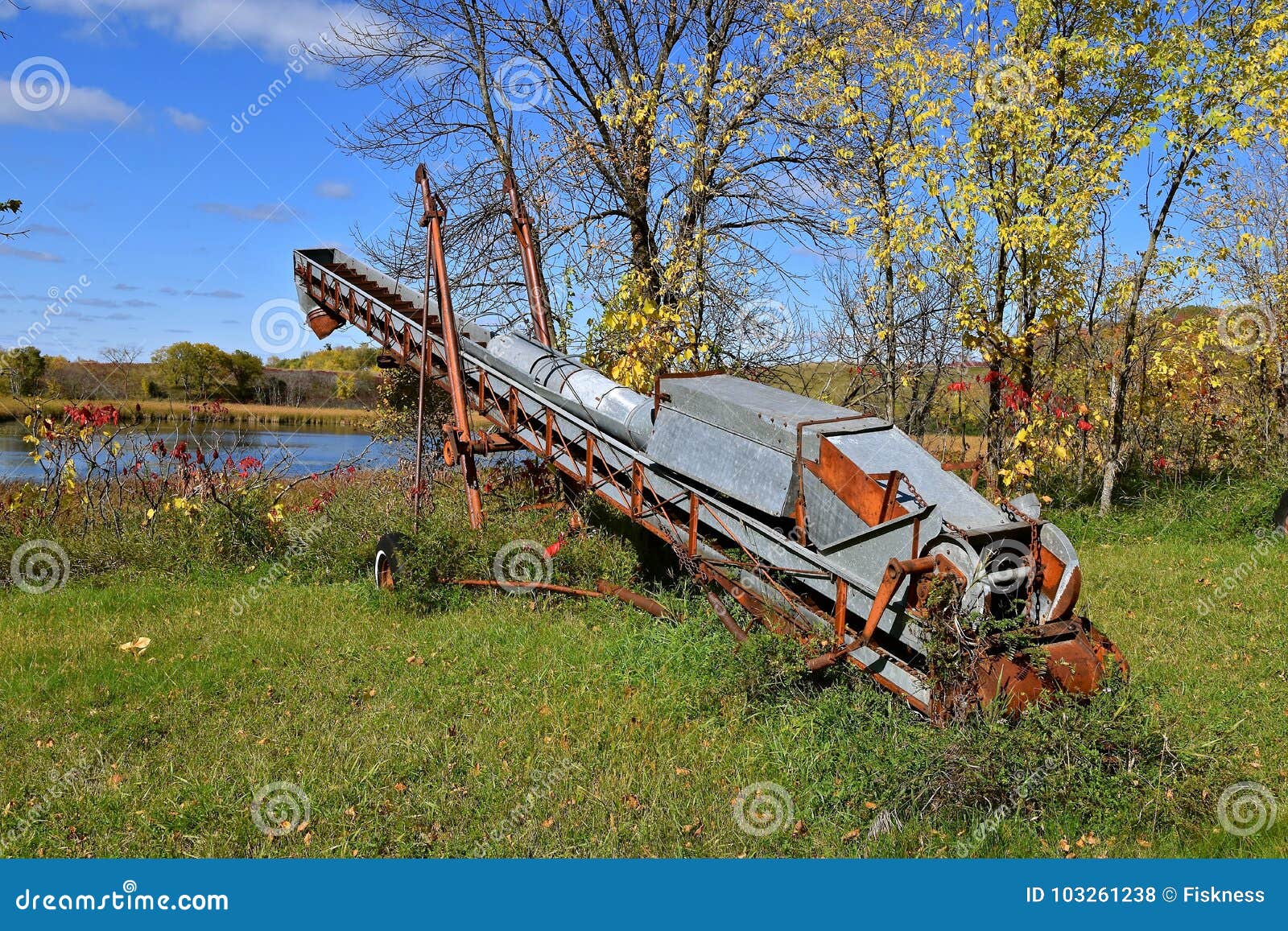Old rusty grain elevator stock photo. Image of pipe - 103261238