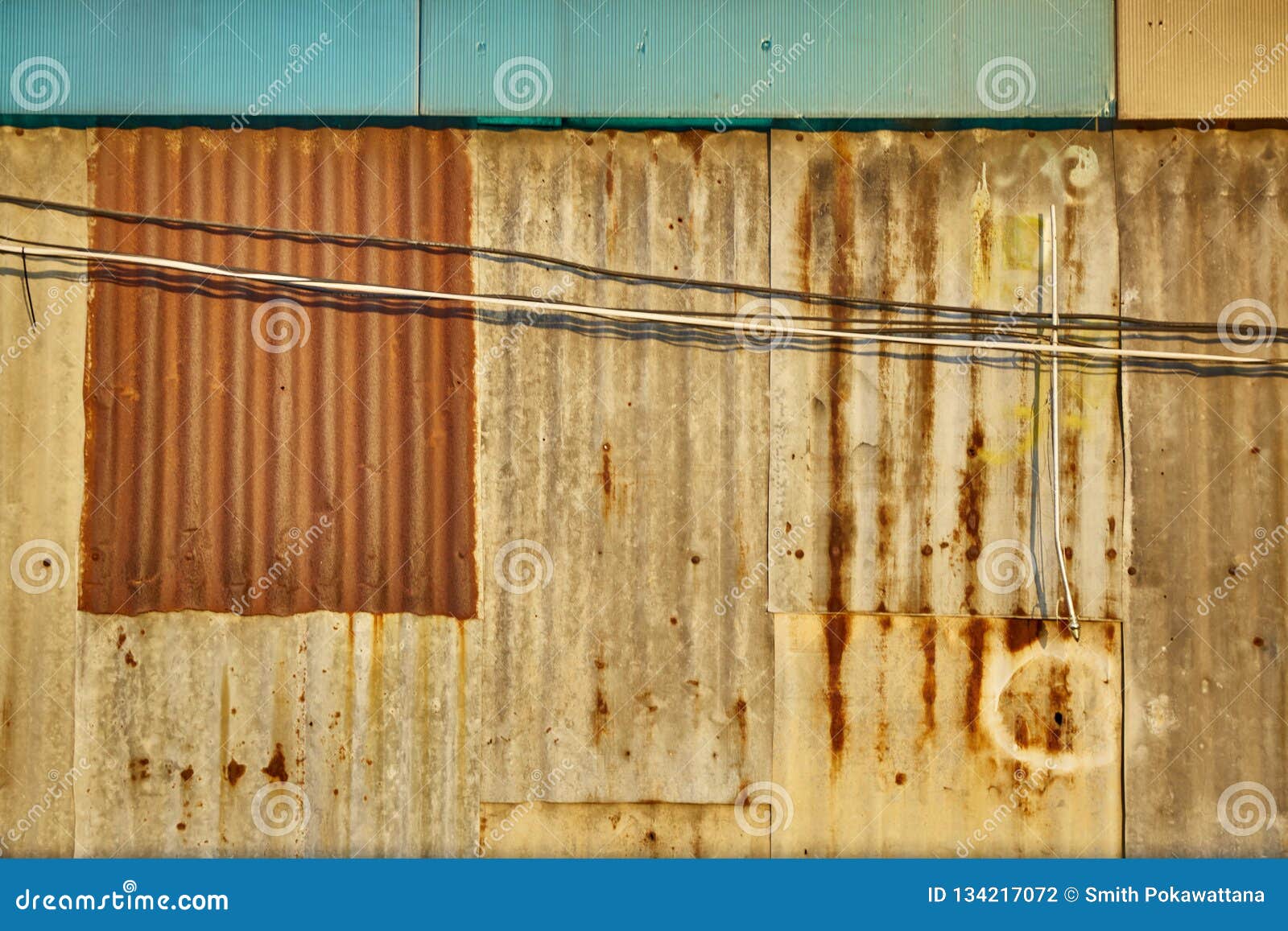 Old Rusty Metal Wall Building Background Stock Photo - Image of gray ...