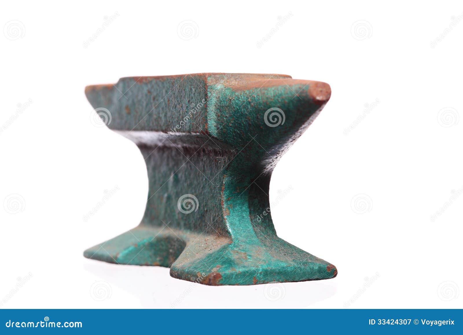 Old Rusty Green Anvil Isolated Stock Image - Image of iron, background ...