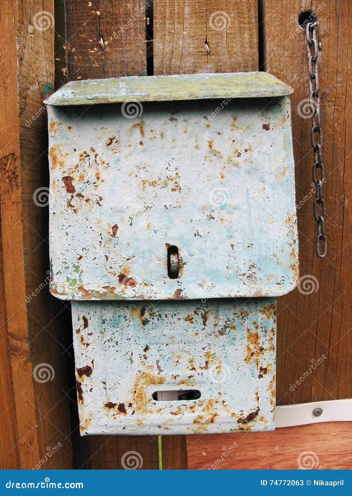 Old Rusty Grey Postbox on Wooden Wall Stock Image - Image of rusty ...