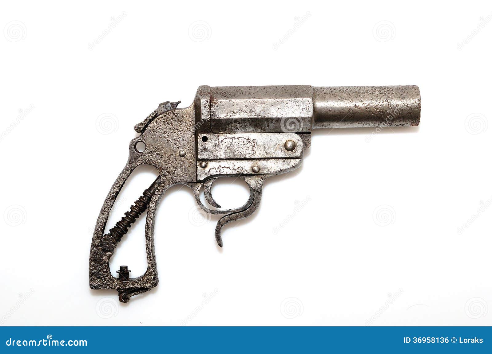 Old rusty gun. stock photo. Image of restoration, rusty - 36958136