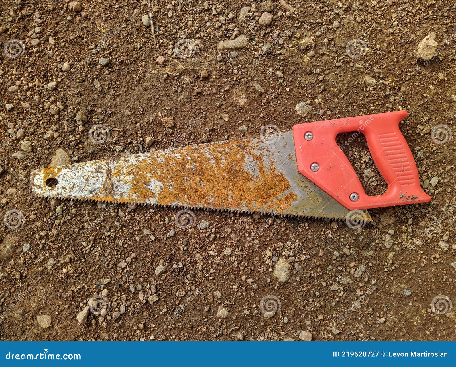Old and Rusty Hacksaw on the Ground Top View Stock Image - Image of ...