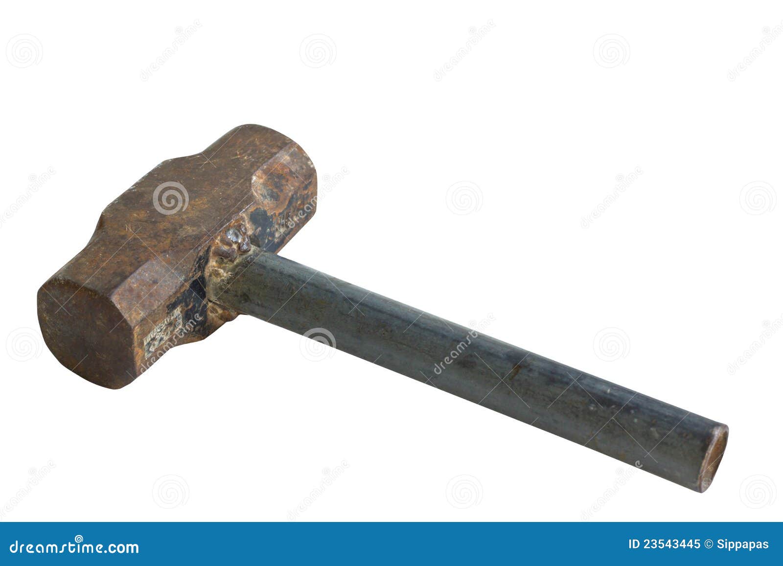 Old Rusty Hammer Isolated on White Background Stock Image - Image of ...