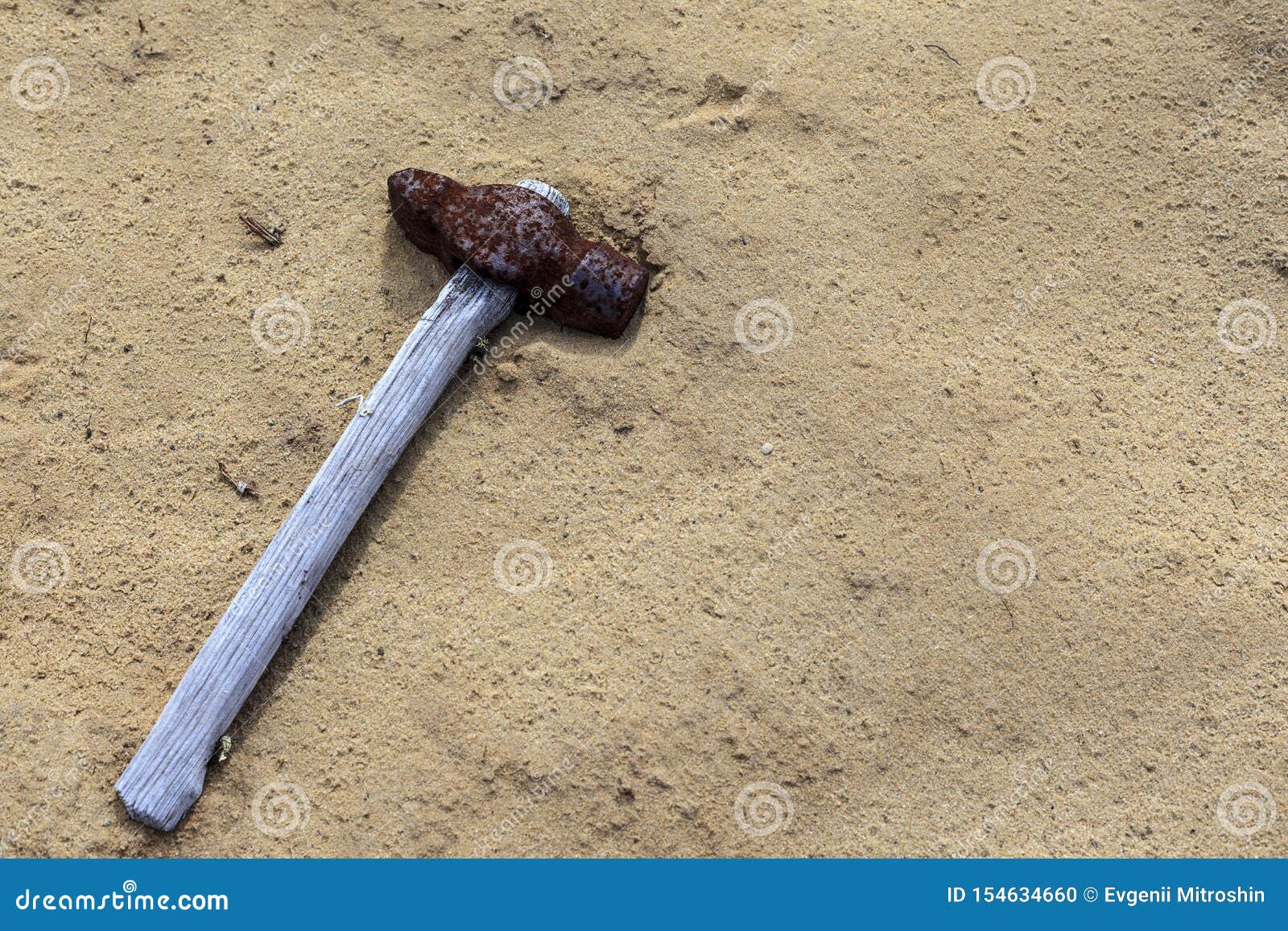 Old, Rusty Hammer on the Sand Stock Photo - Image of hardware, brown ...