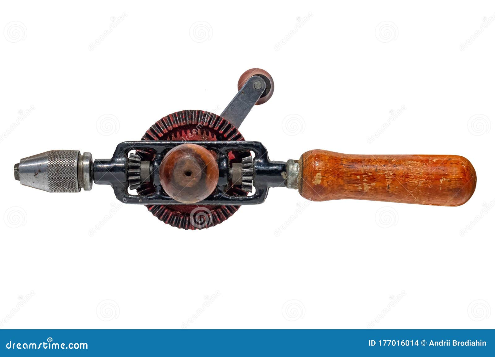 Old Rusty Hand Drill. Isolated on a White Background Stock Photo ...