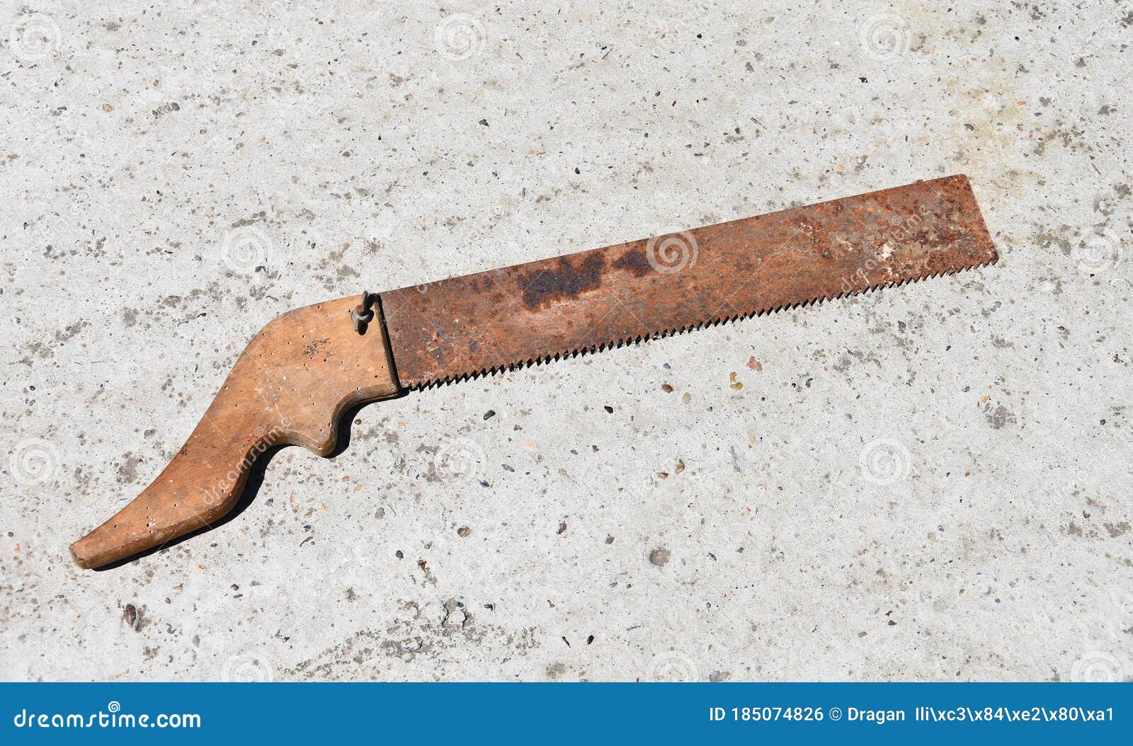 Old and Rusty Hand Saw with Wooden Handle Stock Photo - Image of ...