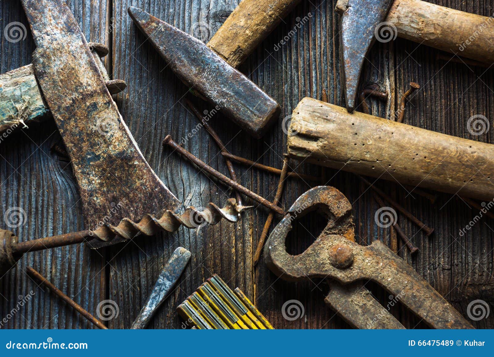 Old and rusty hand tools stock image. Image of monkey - 66475489