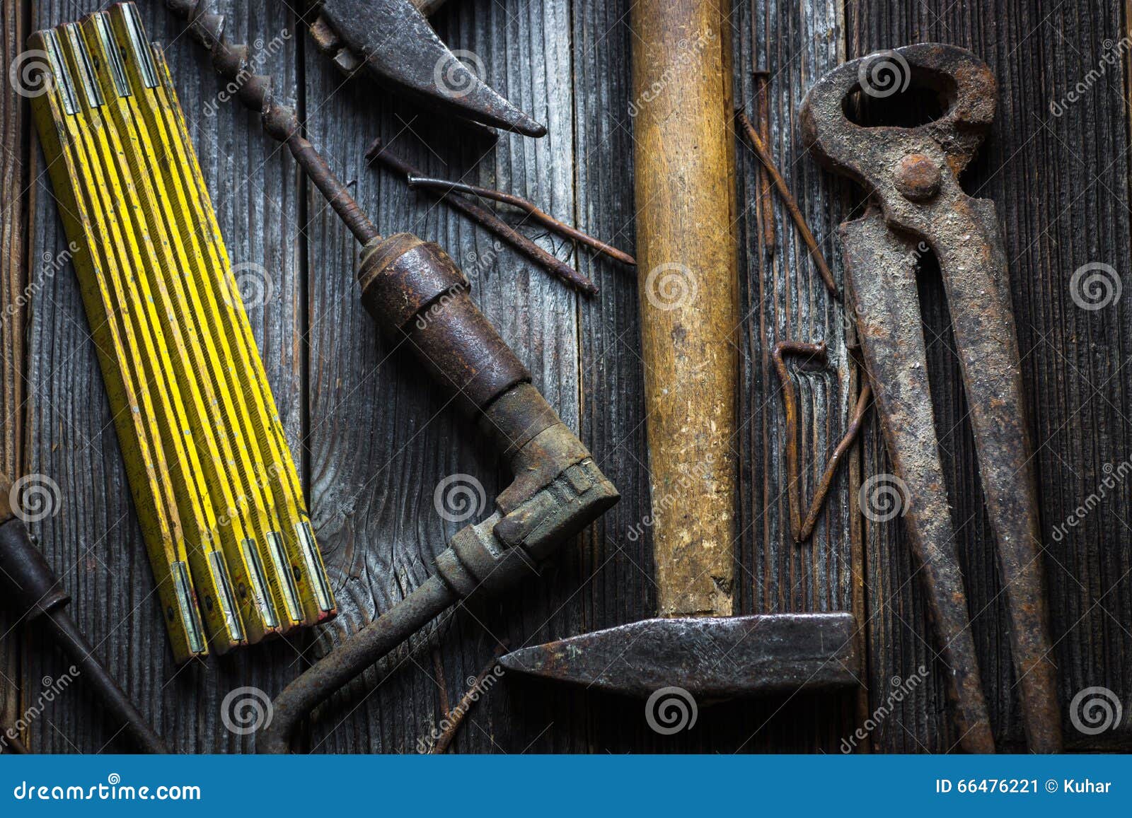 Old and rusty hand tools stock image. Image of background - 66476221