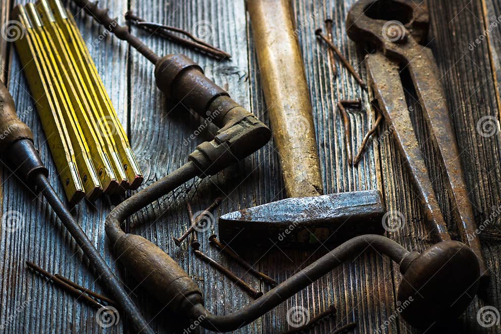 Old and rusty hand tools stock image. Image of industry - 66476537