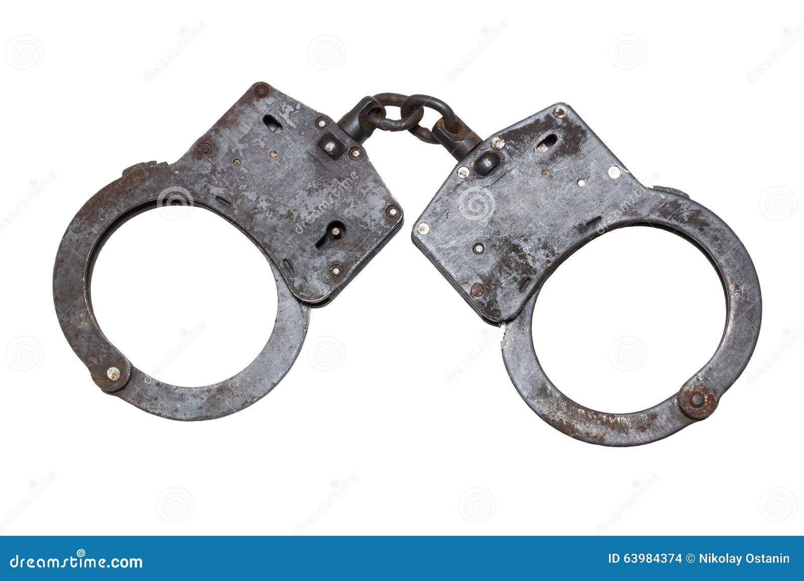 Old Rusty Handcuffs on White Stock Photo - Image of white, handcuffs ...