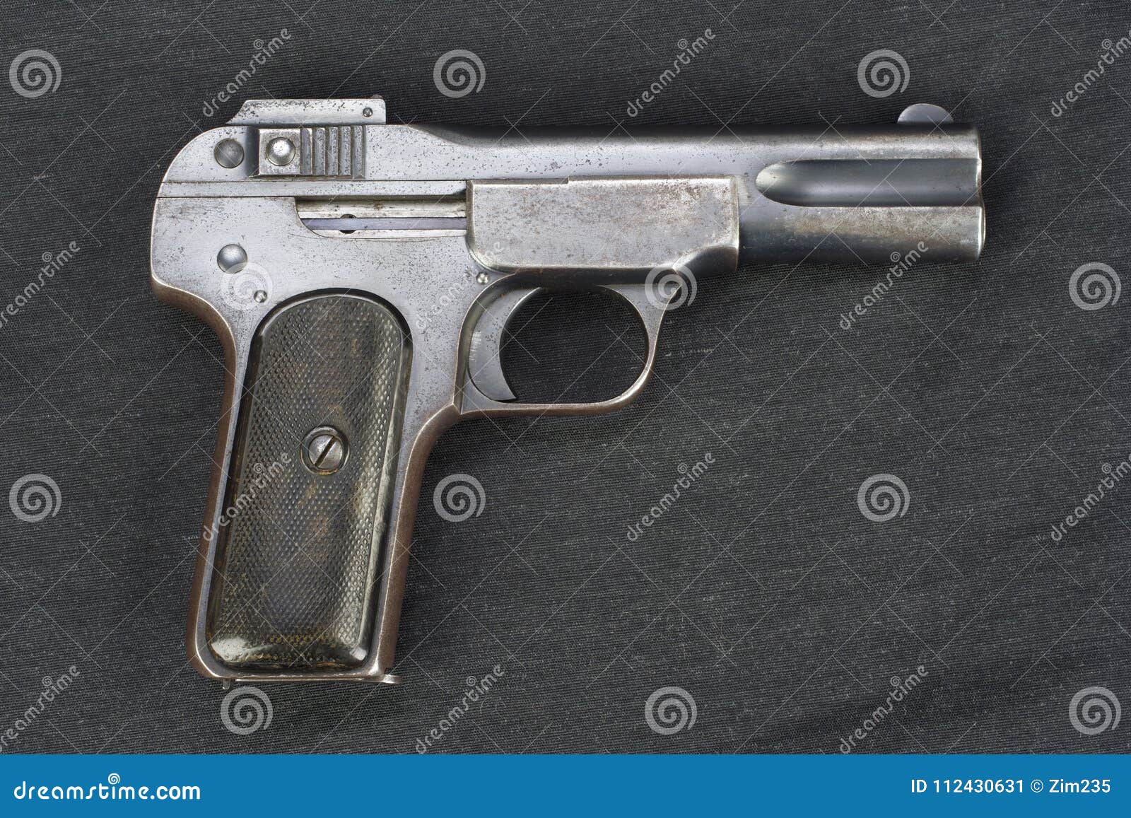 Old rusty handgun on black stock image. Image of shooting - 112430631