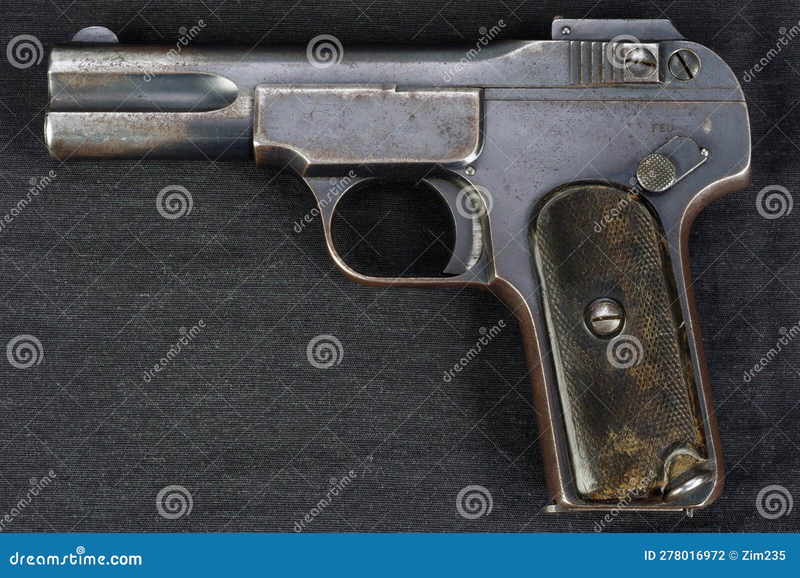 Old Rusty Handgun on Black Canvas Stock Photo - Image of pistol ...