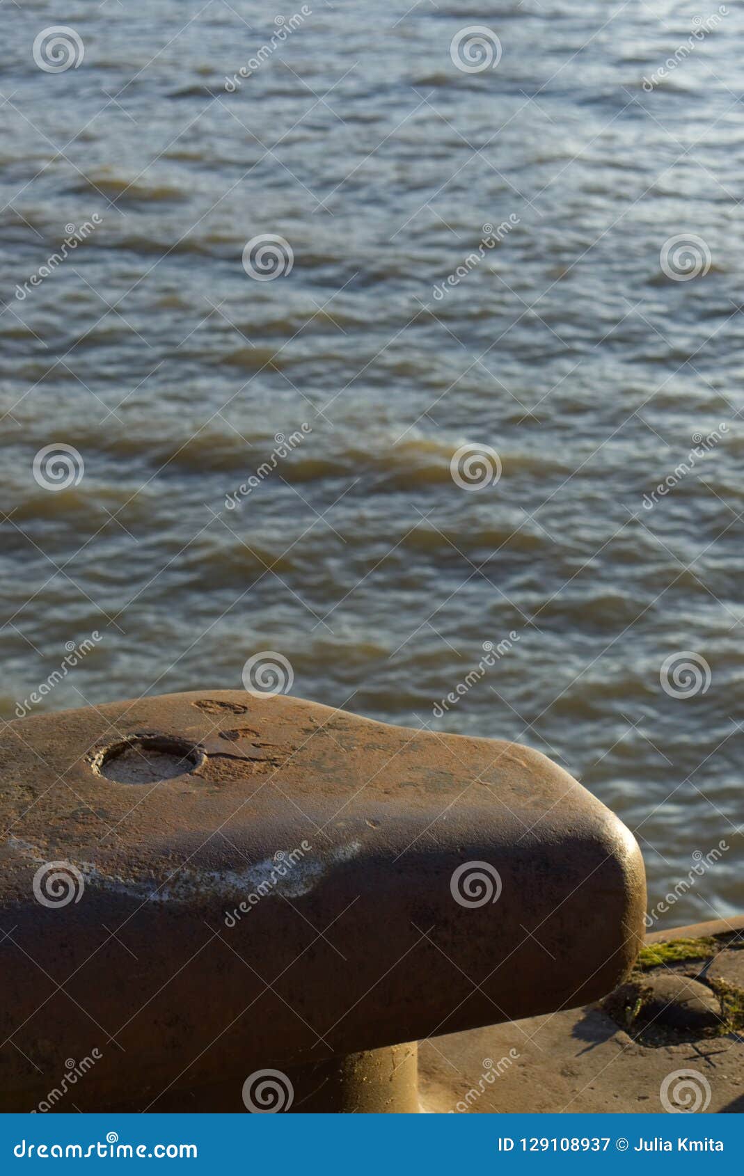 Old Rusty Harbor Bollardin Harbor Stock Image - Image of harbor, rust ...