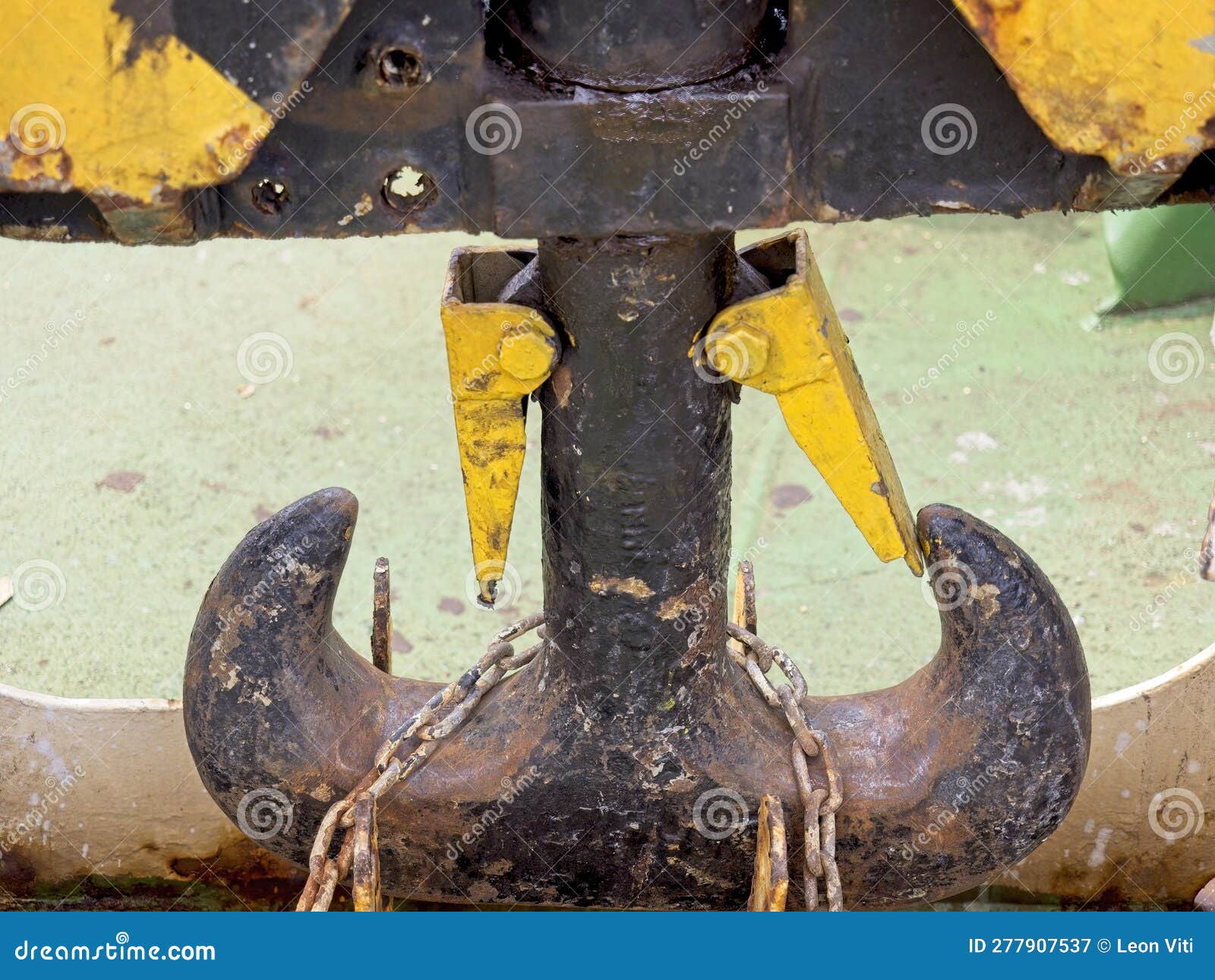 Old Rusty Heavy Crane Hook in a Ship Stock Image - Image of ...