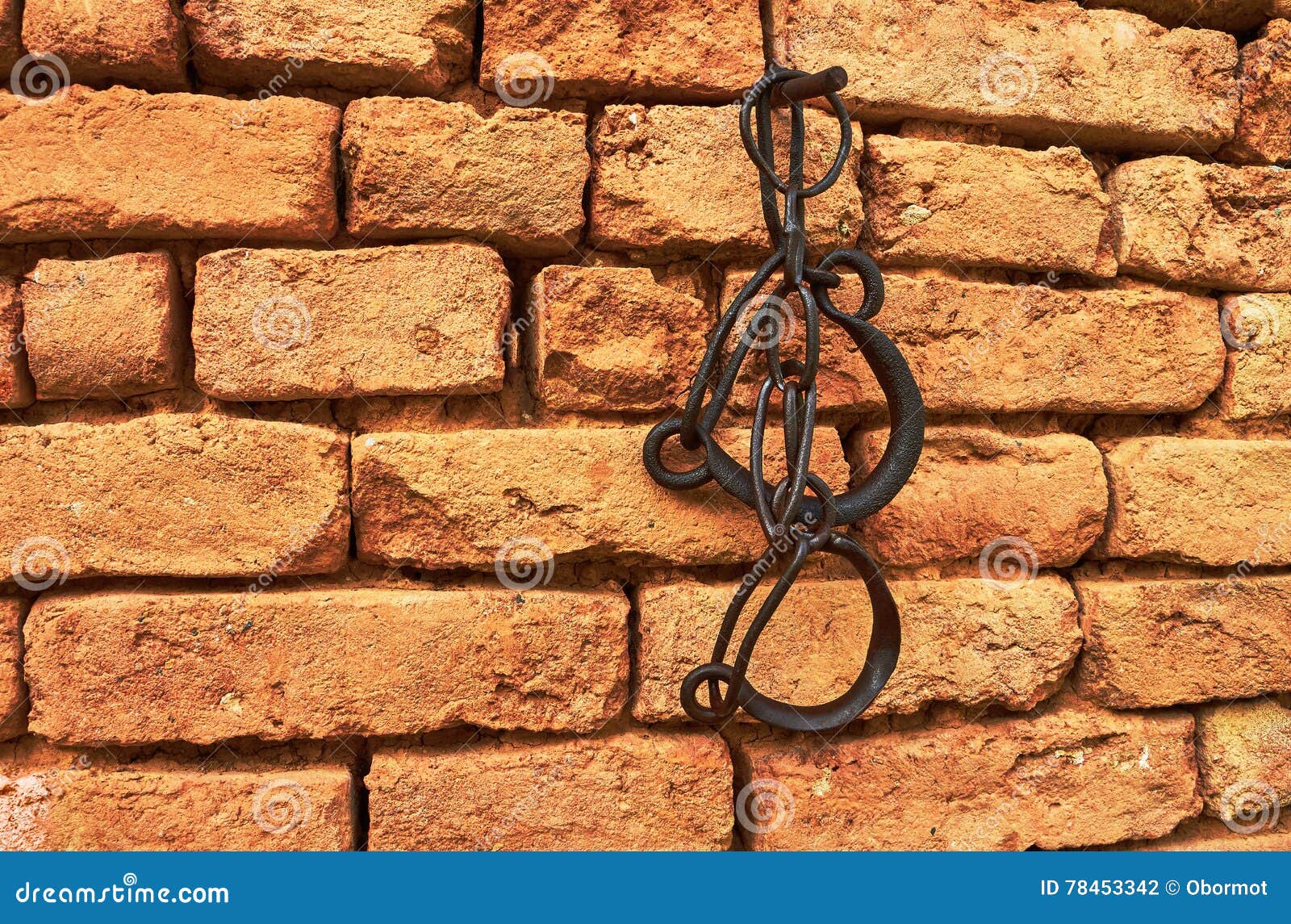 Old rusty hobble,shackles stock photo. Image of bricks - 78453342