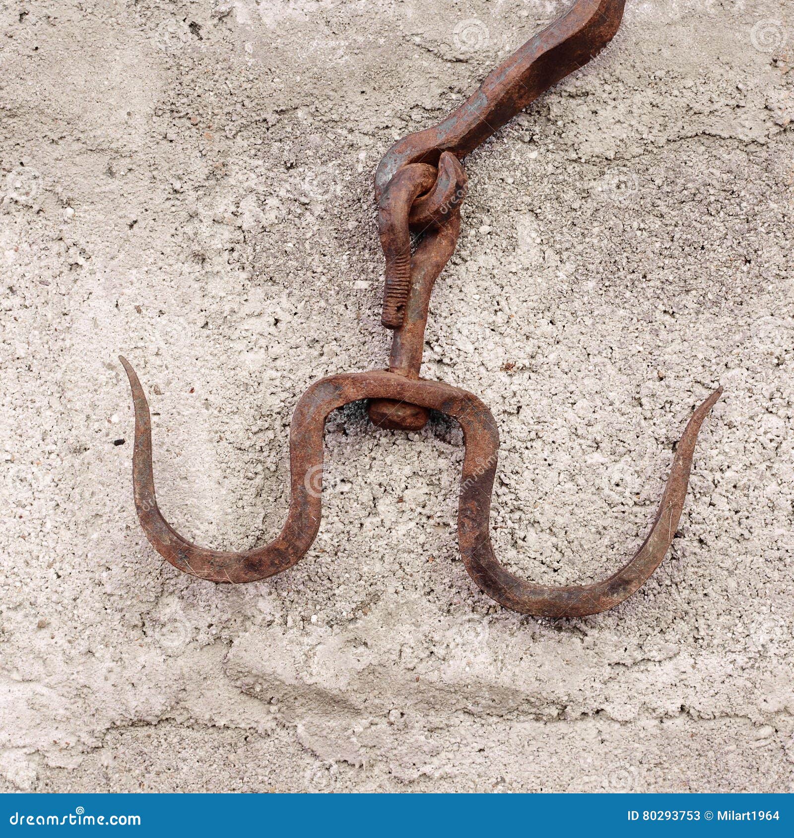Old rusty hooks. stock image. Image of blank, meat, history - 80293753