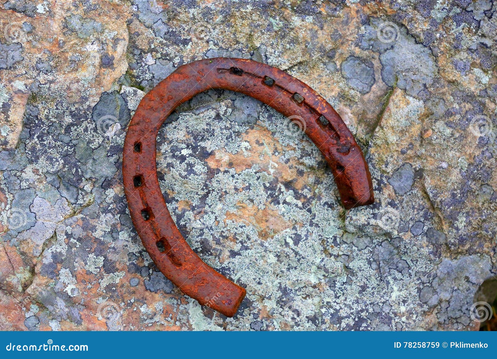 Old Rusty Horseshoe on Stone Stock Image - Image of design, horse: 78258759