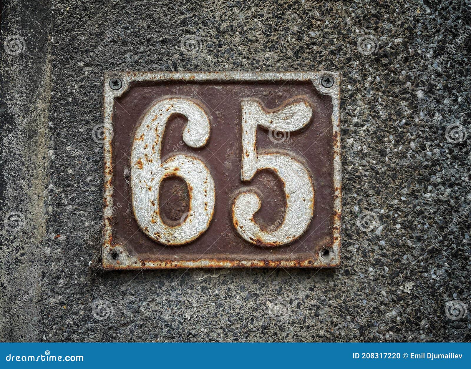 Old Rusty House Number Plate, Old House Number Stock Photo - Image of ...