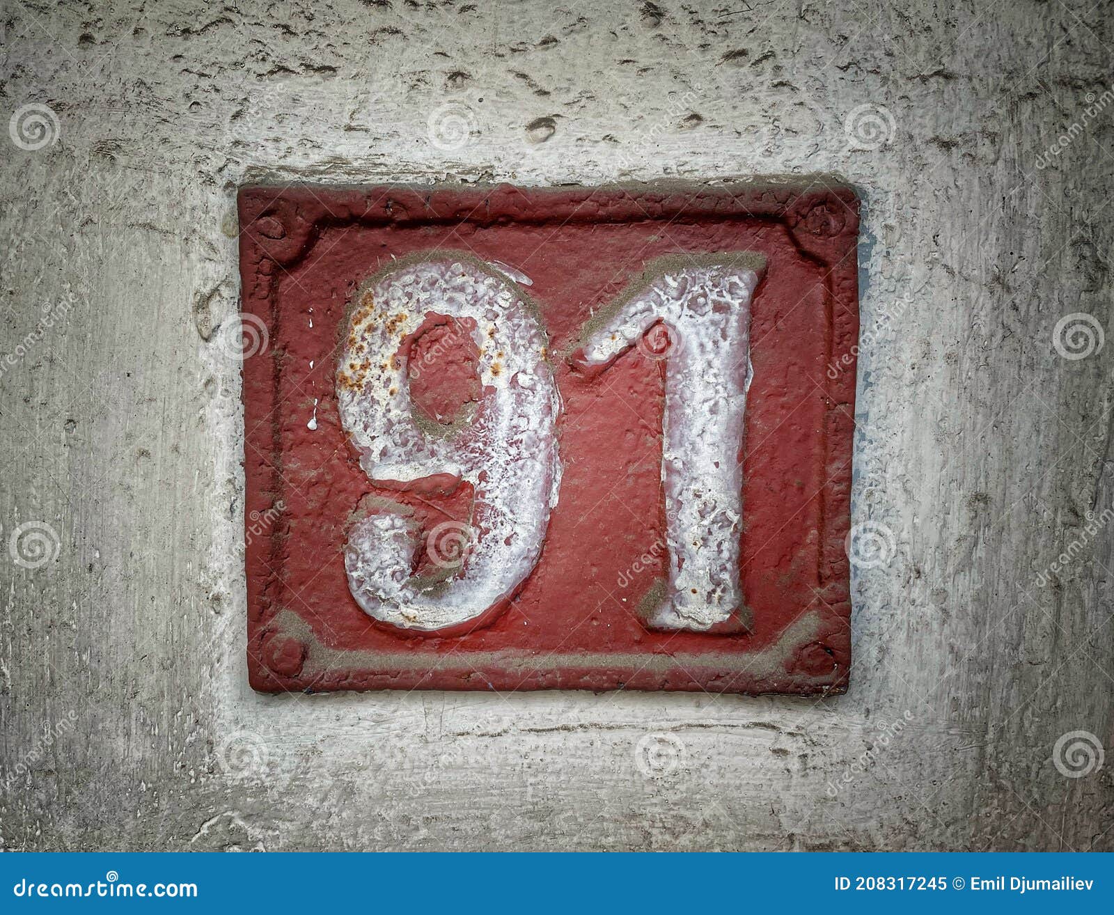 Old Rusty House Number Plate, Old House Number Stock Image - Image of ...
