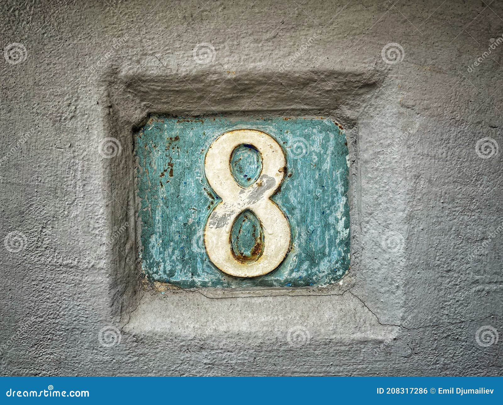 Old Rusty House Number Plate, Old House Number Stock Photo - Image of ...
