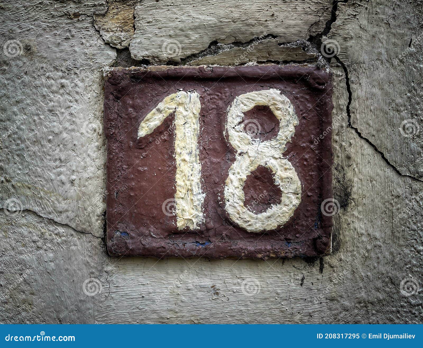 Old Rusty House Number Plate, Old House Number Stock Image - Image of ...