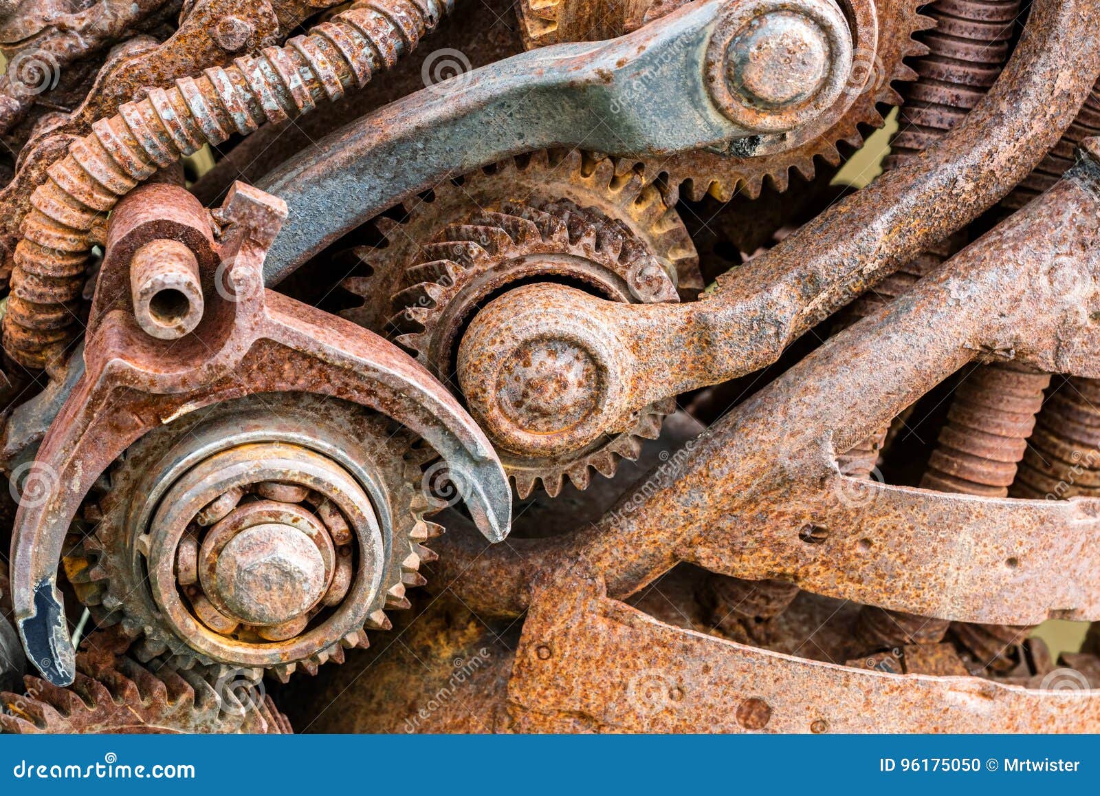Old Rusty Industrial Machinery with Gear Wheels Stock Photo - Image of ...