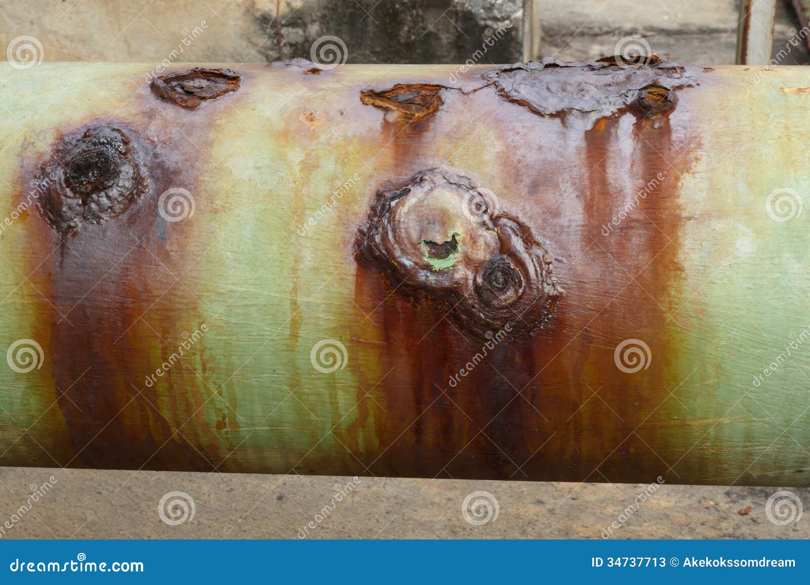 Old Rusty Industrial Tap Water Pipe Stock Image - Image of hole, heavy ...