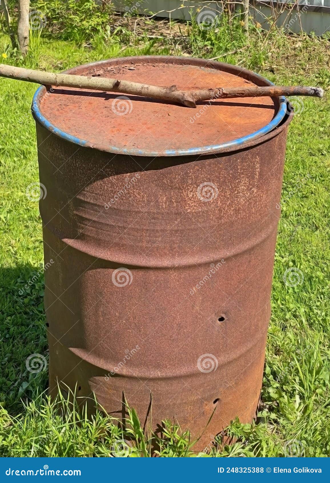 Old rusty iron barrel stock photo. Image of barrel, aged - 248325388