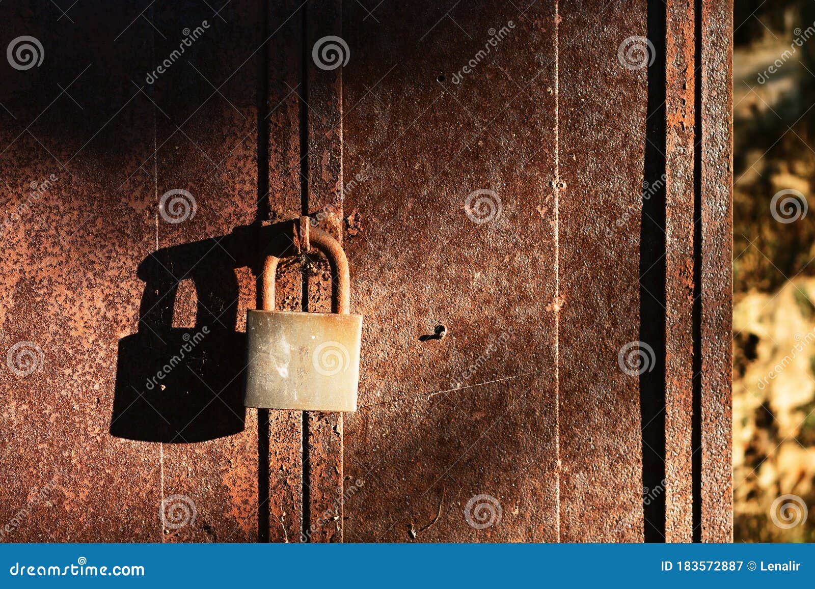 Old Rusty Iron Box To Padlock Stock Image - Image of rust, metal: 183572887