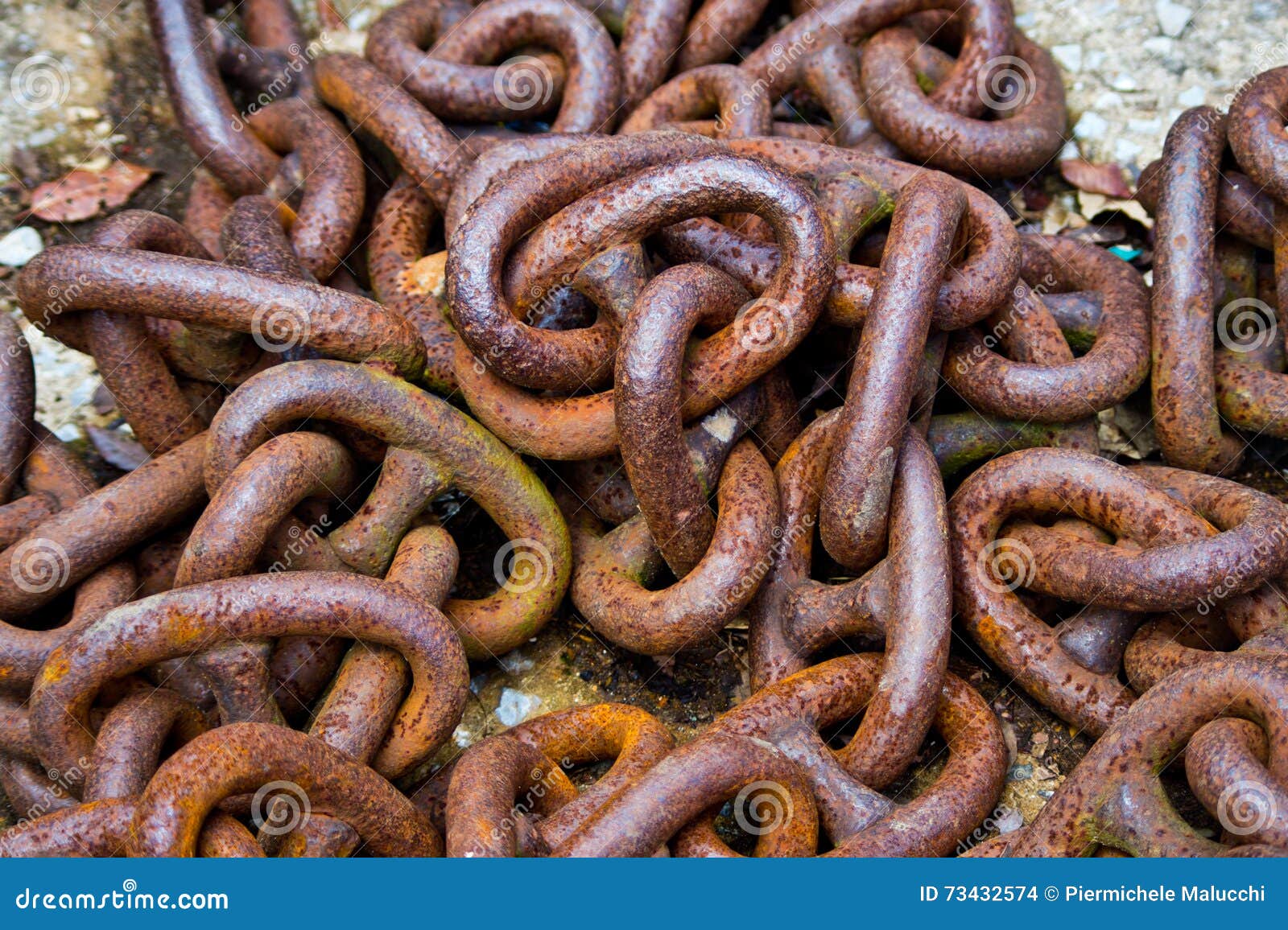 Old rusty iron chains stock photo. Image of chains, circle - 73432574