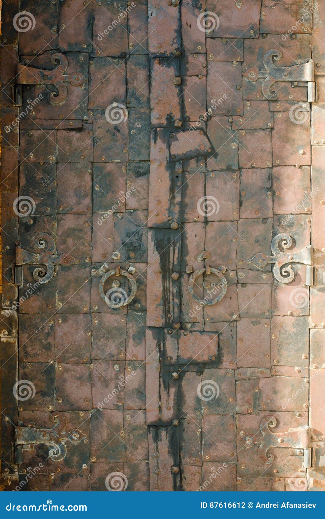 Old rusty iron door forged stock photo. Image of design - 87616612