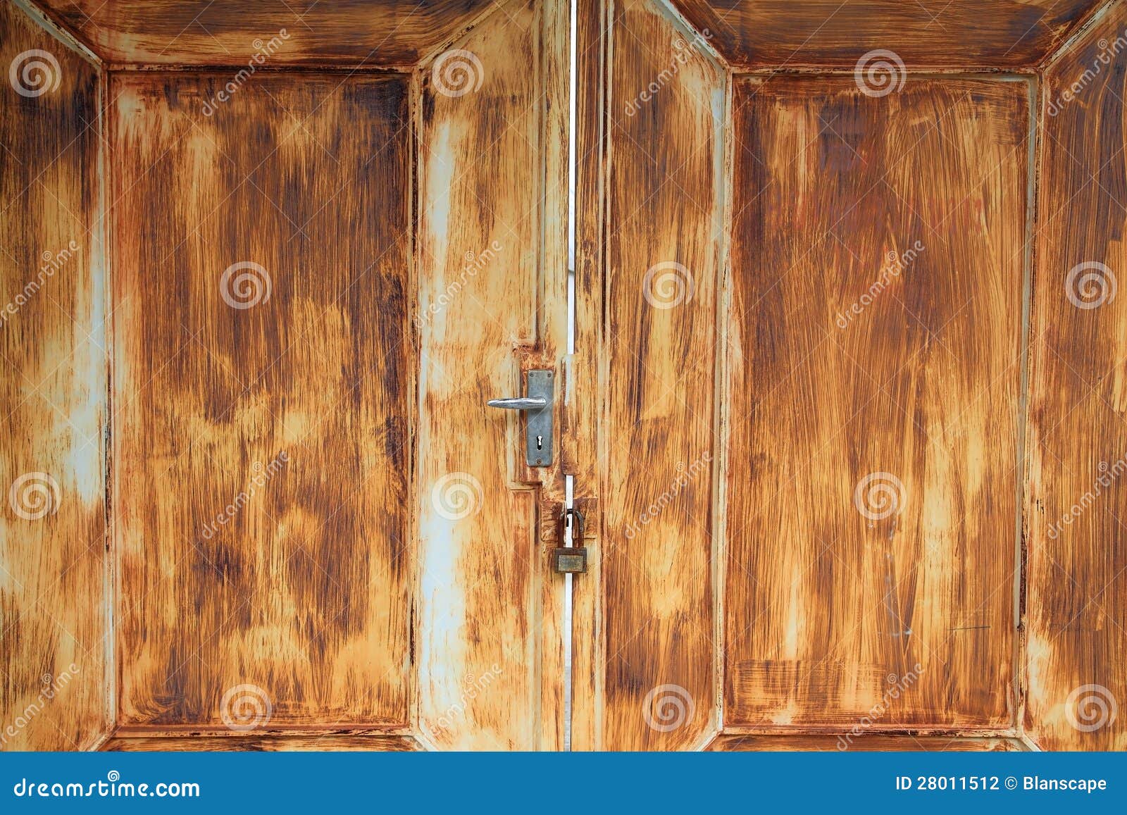 Old Rusty Iron Door with Lock Stock Photo - Image of grunge, metallic ...