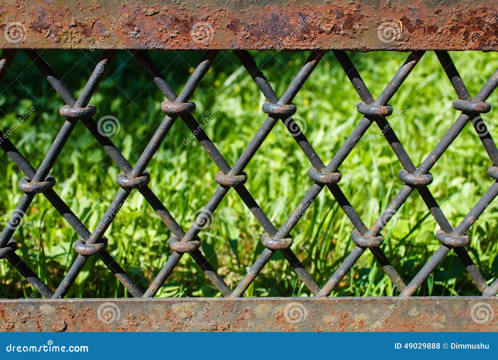 Old rusty iron fence stock photo. Image of safety, backgrounds - 49029888