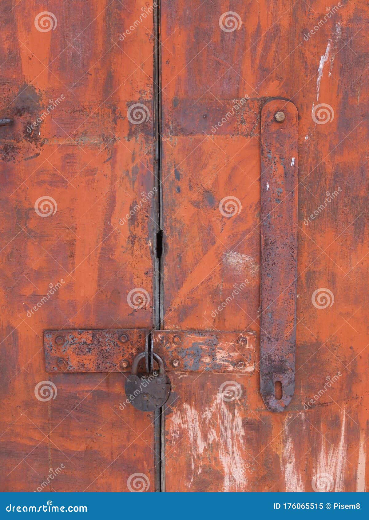 Old Rusty Iron Gates with a Big Padlock Stock Image - Image of ...