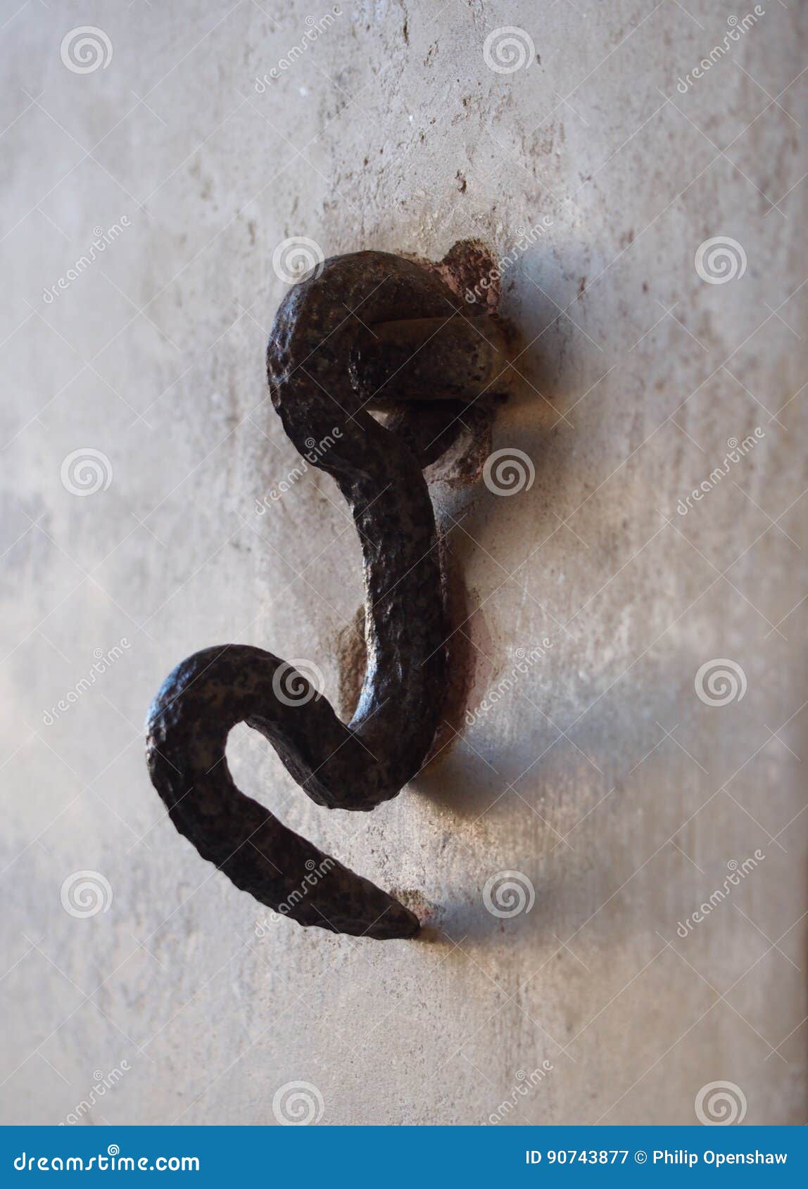 Old Rusty Iron Hook Fixed To a Stone Wall Stock Image - Image of iron ...
