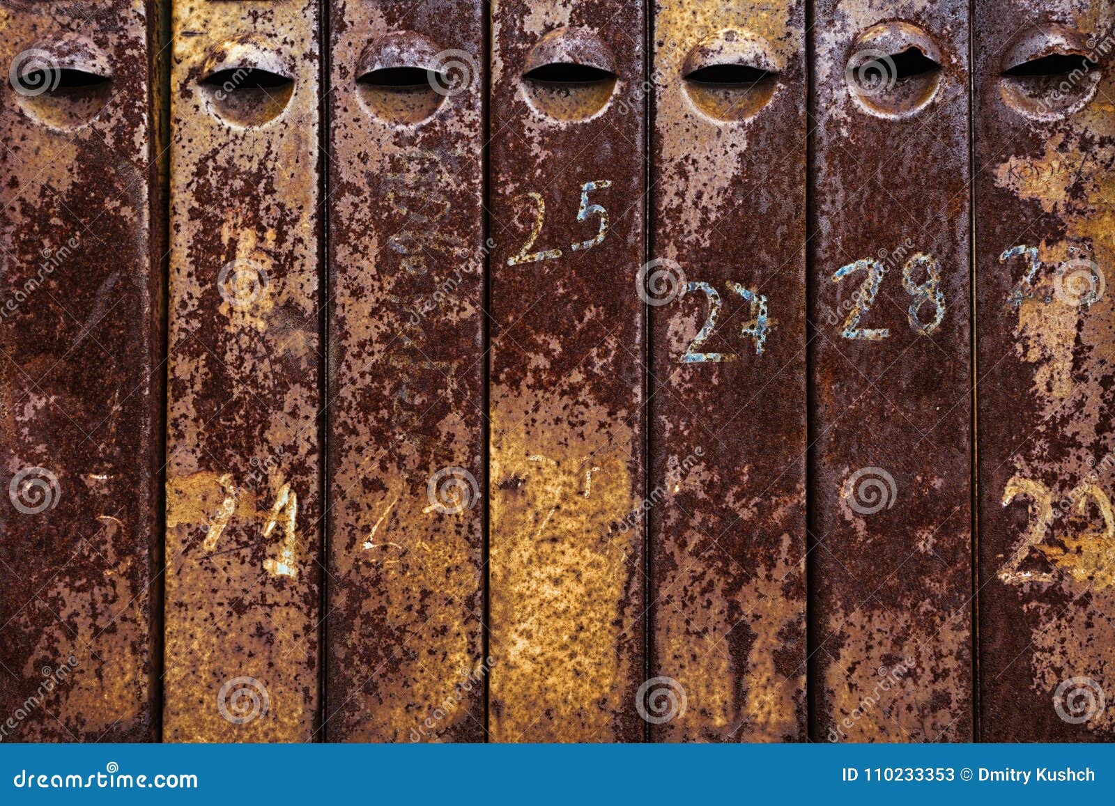 Old rusty iron mailboxes stock image. Image of home - 110233353