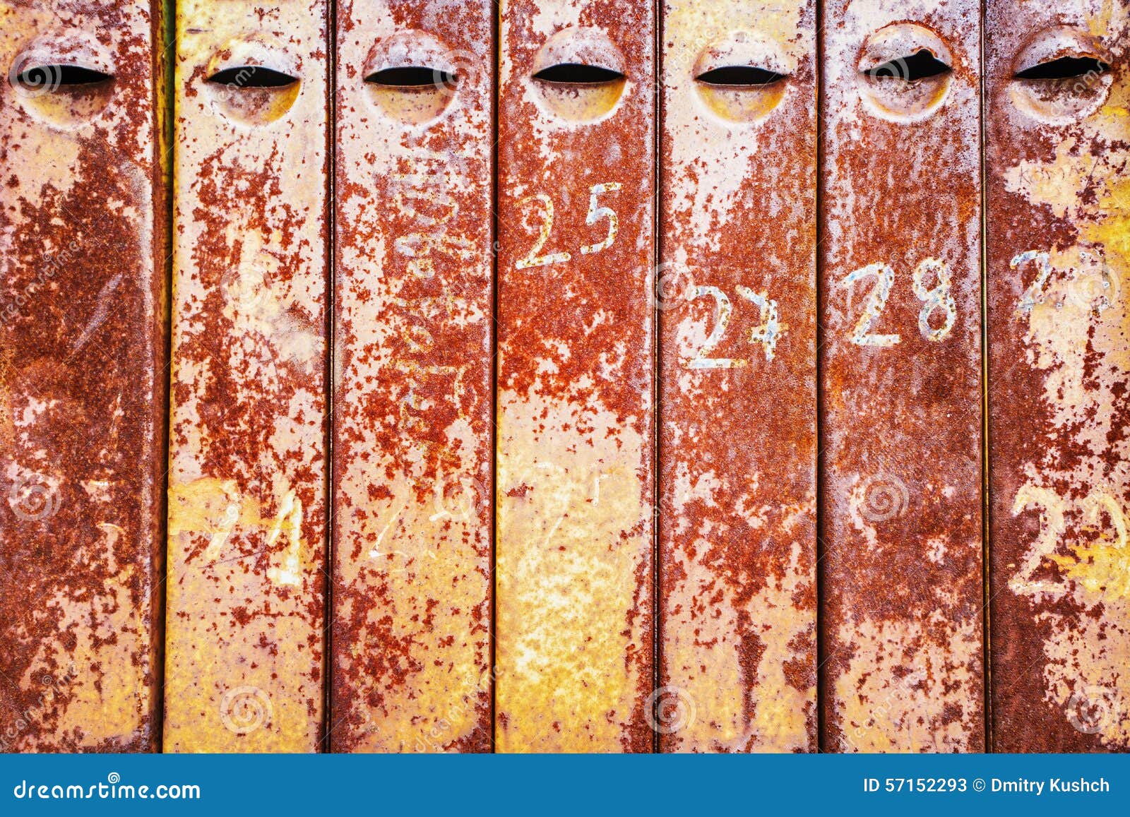 Old rusty iron mailboxes stock image. Image of correspondence - 57152293