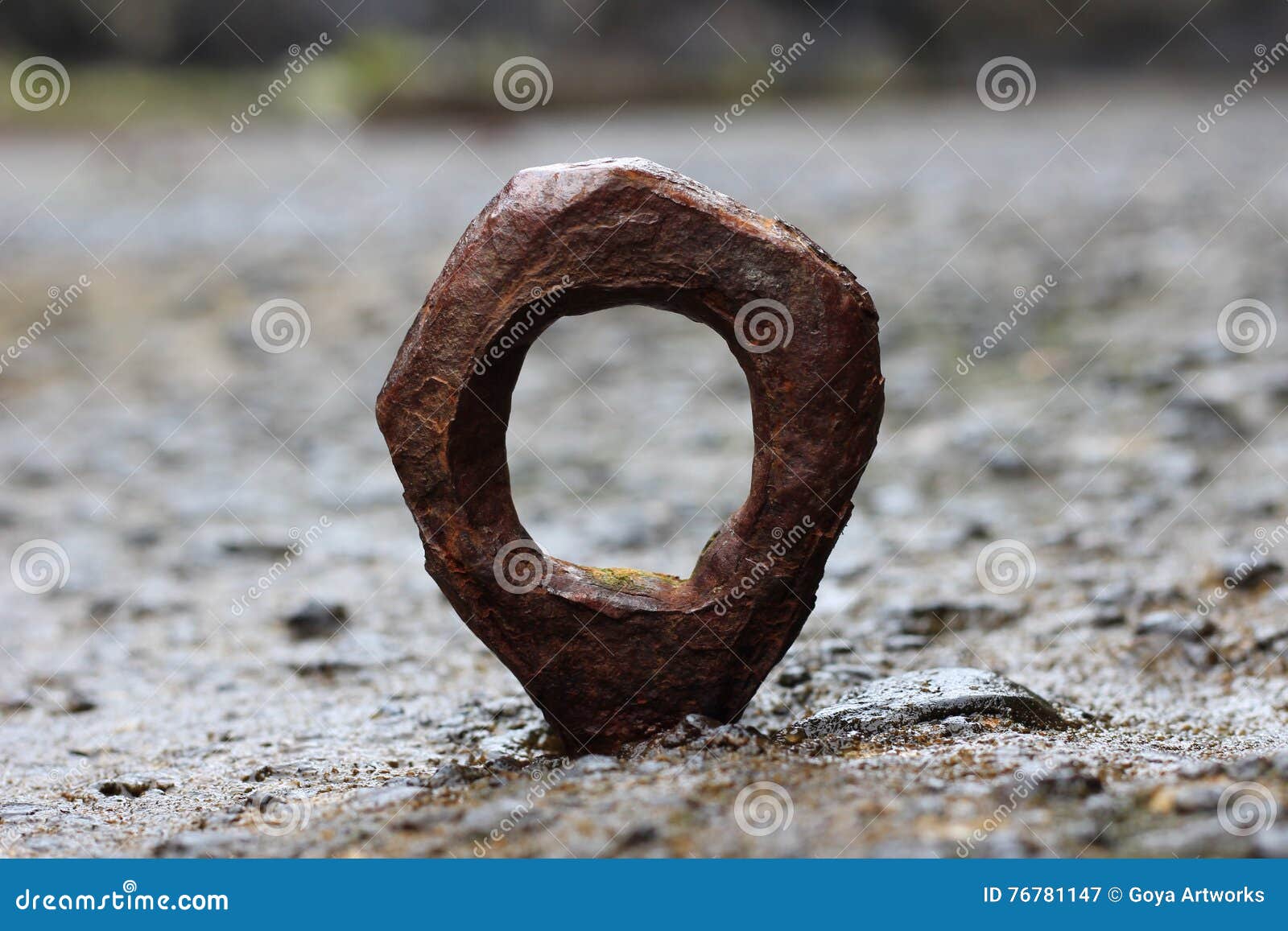 An old rusty iron ring stock image. Image of security - 76781147