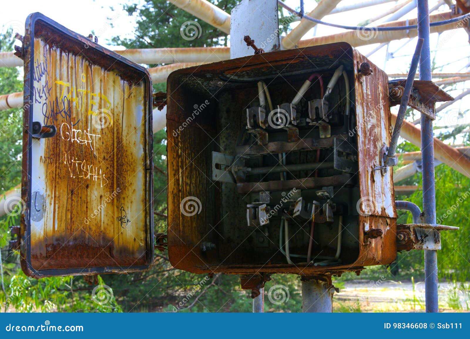 Old Rusty Junction Boxes. Dead Military Unit Editorial Stock Photo ...
