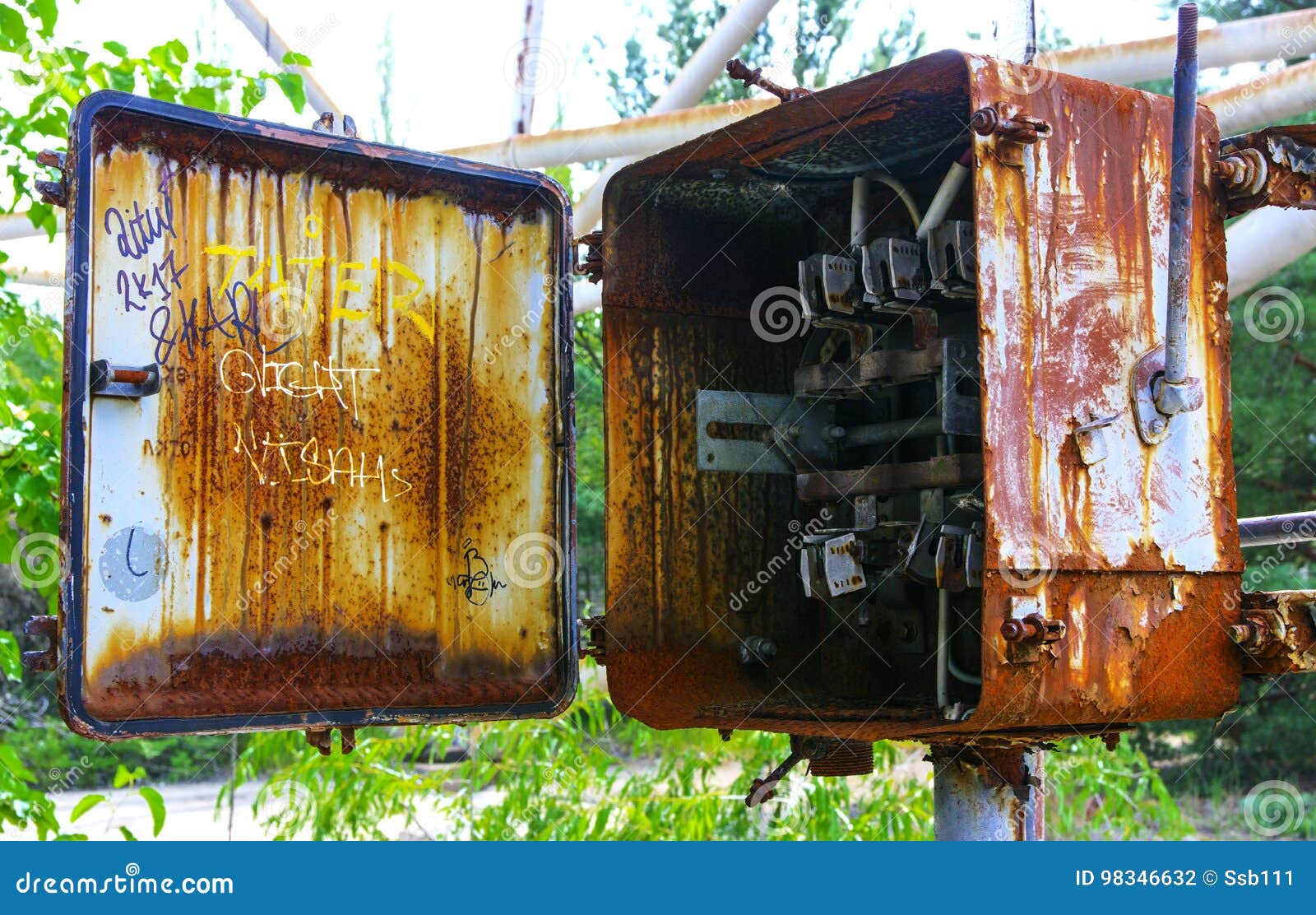 Old Rusty Junction Boxes. Dead Military Unit Editorial Photography ...