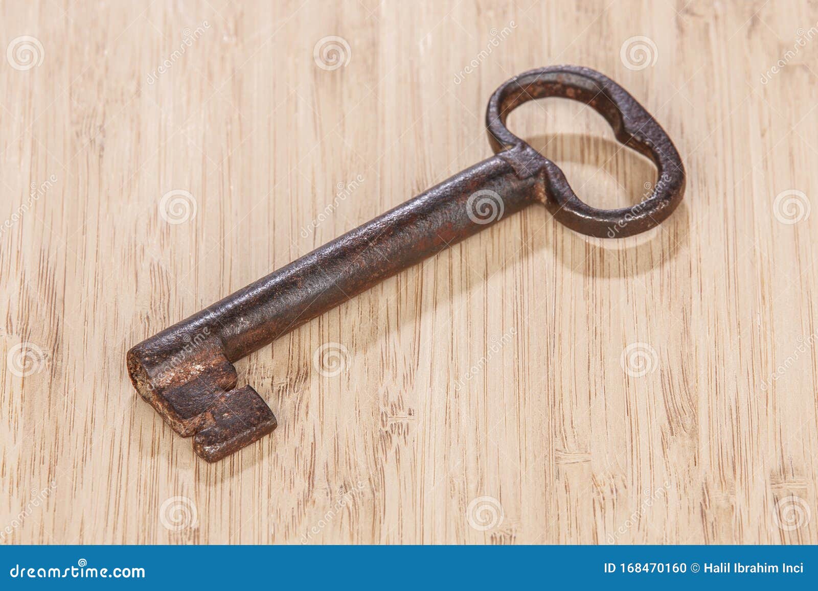 Old Rusty Key on the Bamboo Background Stock Photo - Image of nostalgic ...