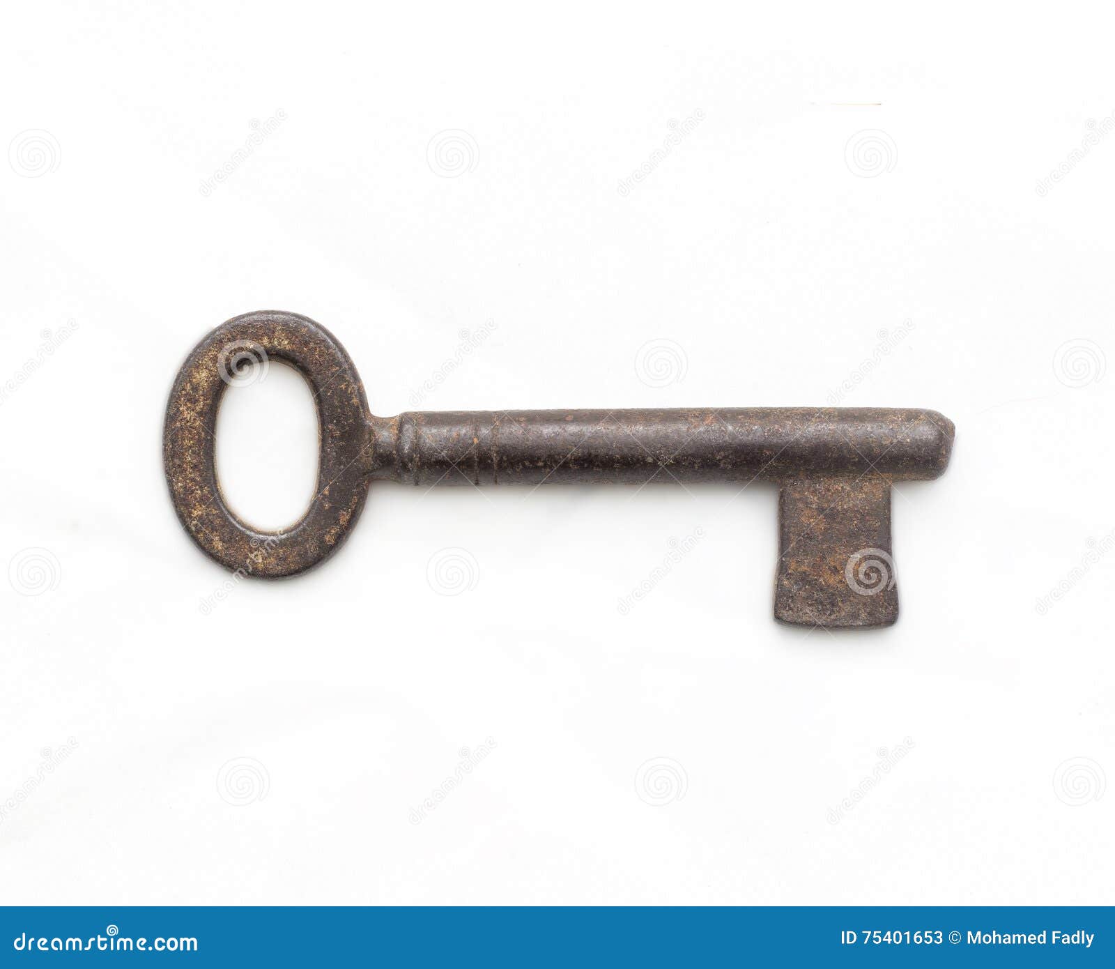 Old Rusty Key, Isolated on White Background, Top View Stock Image ...