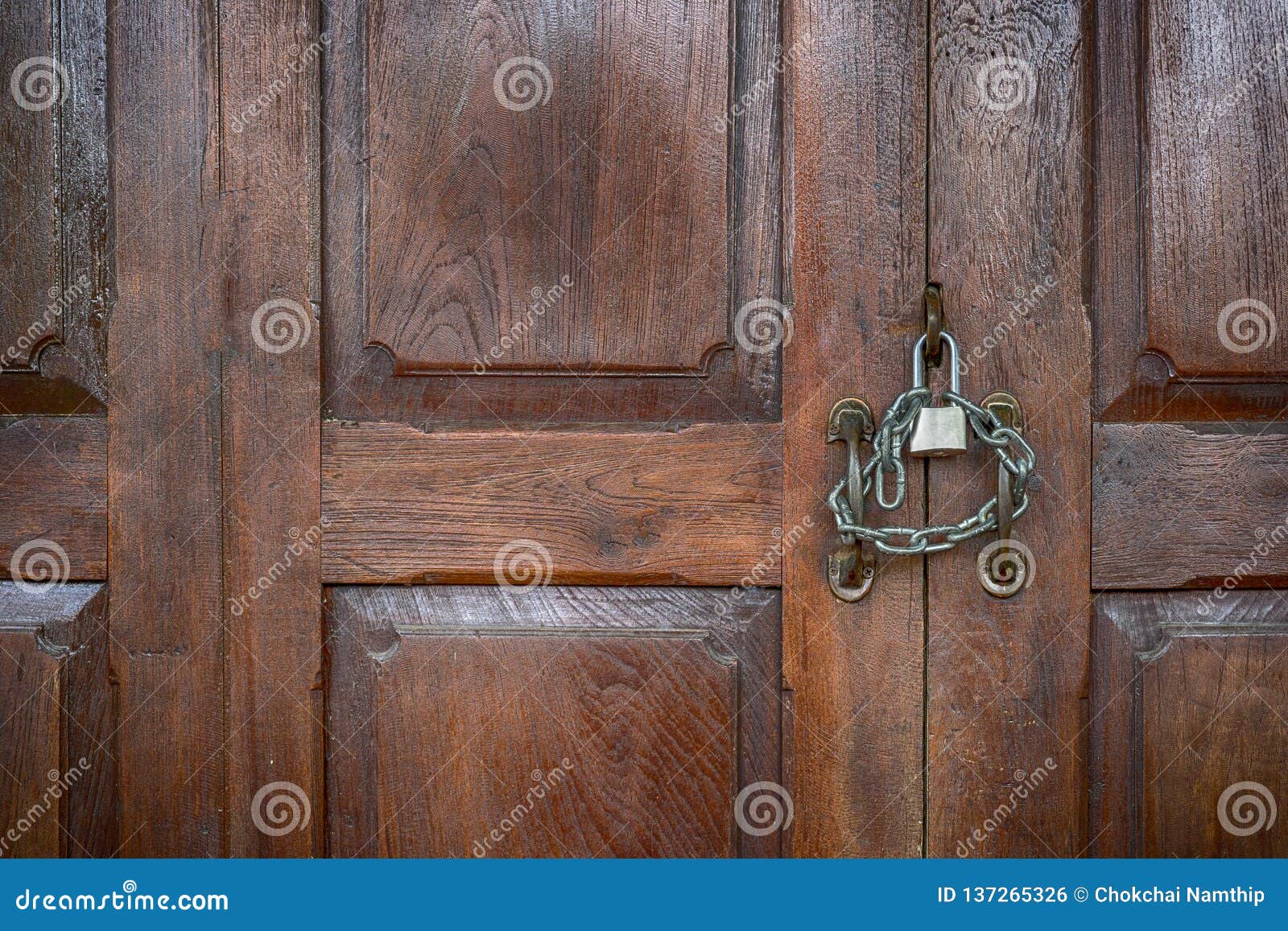 Old Rusty and Key Locks on Wooden Door Stock Photo - Image of forbidden ...