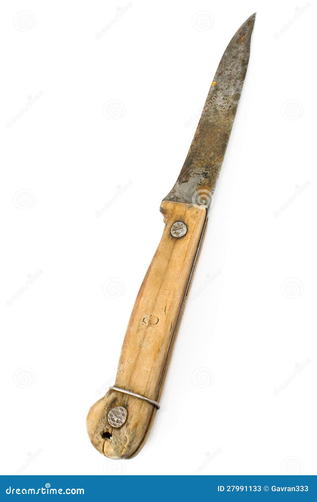 Old Rusty Knife with Wooden Handle Stock Image - Image of edge, sharp ...