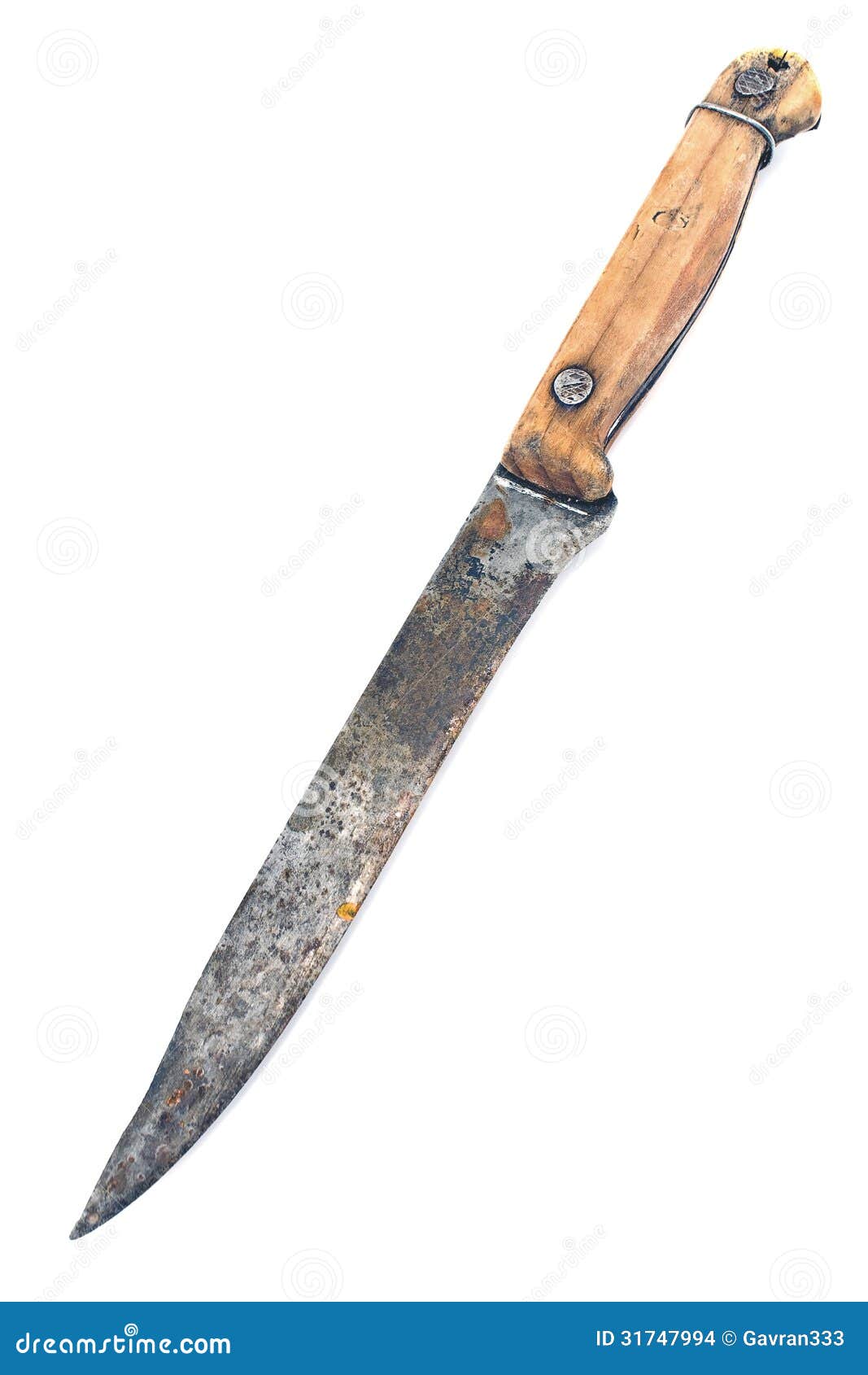 Old Rusty Knife with Wooden Handle Stock Photo - Image of danger ...