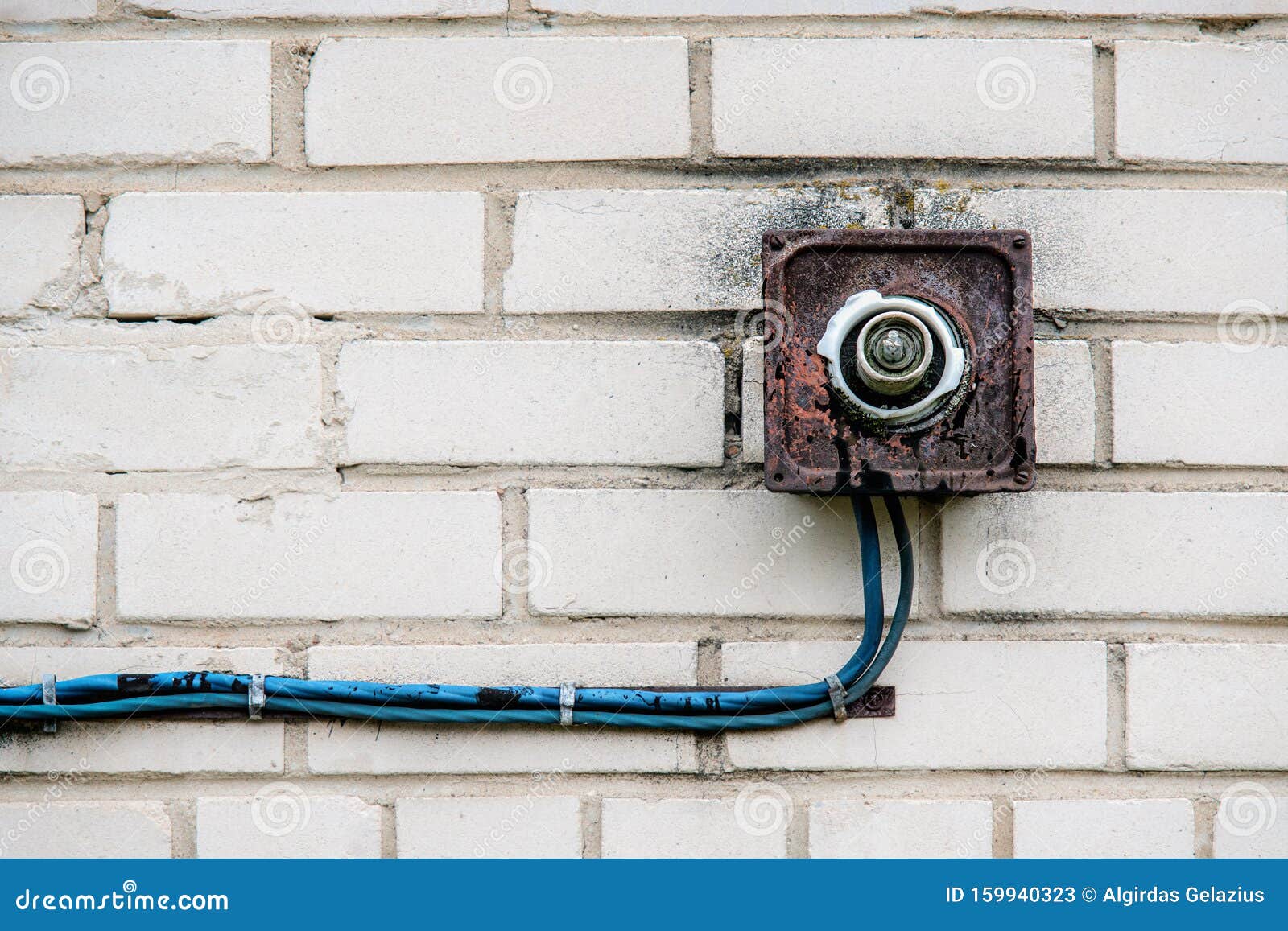 An Old Rusty Lamp with a Broken Bulb Stock Image - Image of safety ...